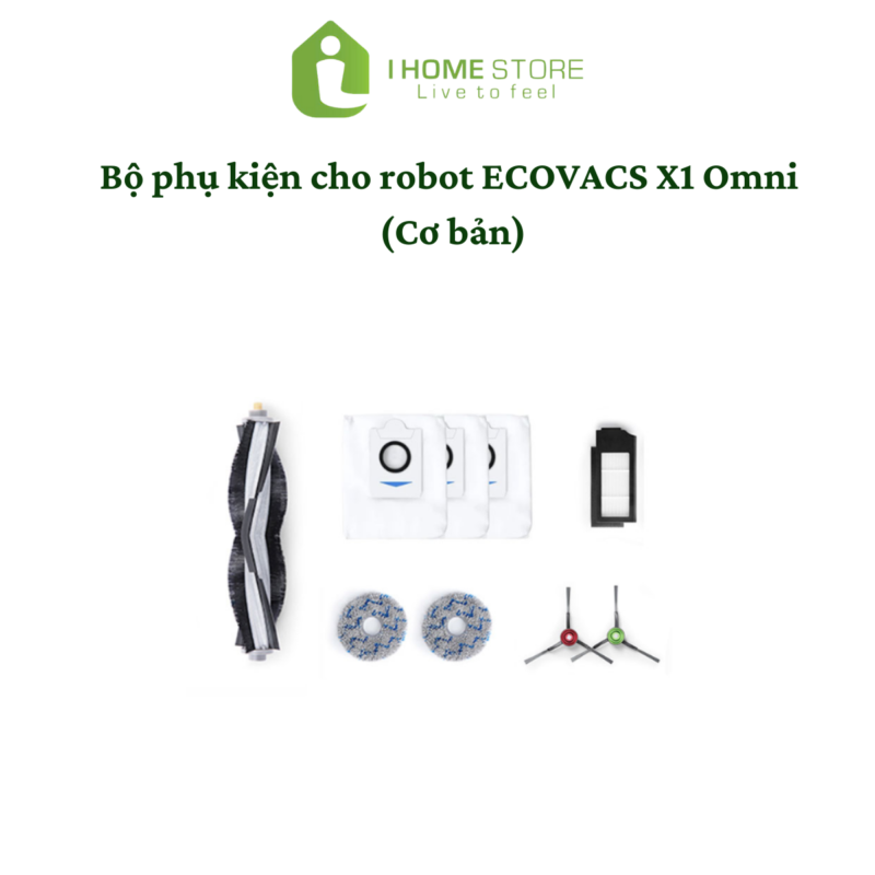 Bộ phụ kiện cơ bản cho robot hút bụi Ecovacs X1 Omni - IHOME STORE