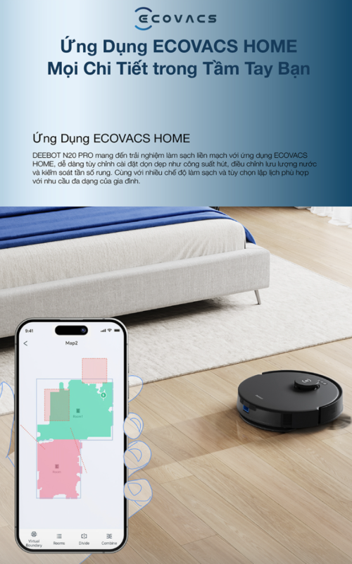 Robot hút bụi lau nhà Ecovacs Deebot N20 Pro chính hãng - IHOME STORE
